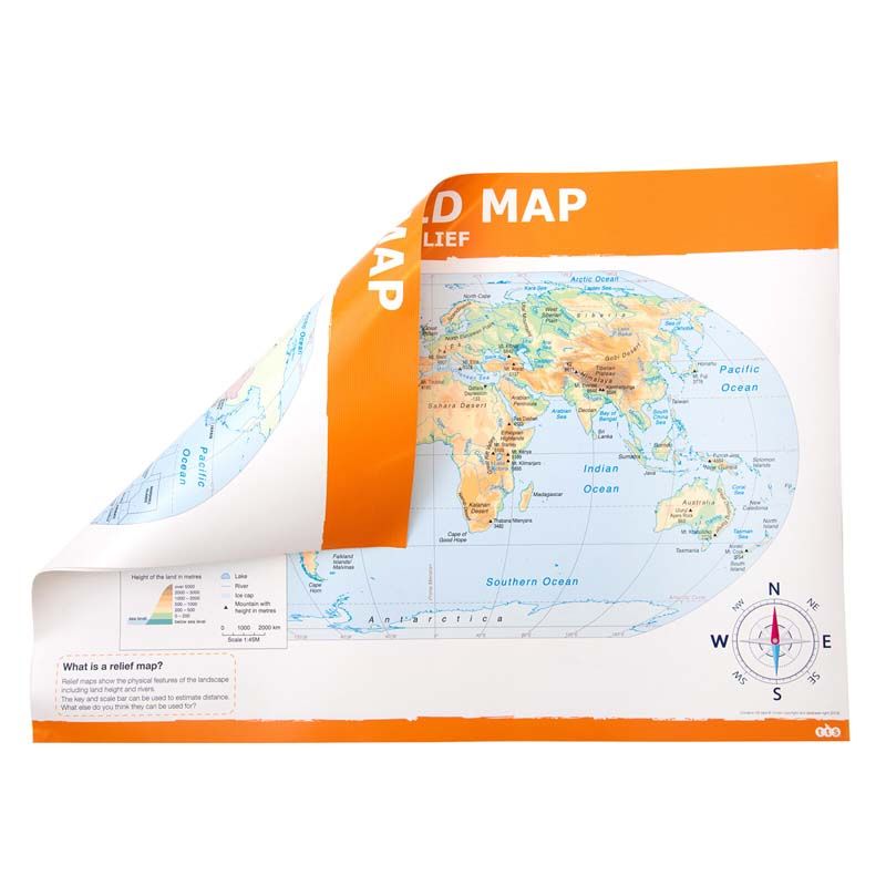 Map of the World Political and Physical A1 KS2 | Educational Resources ...