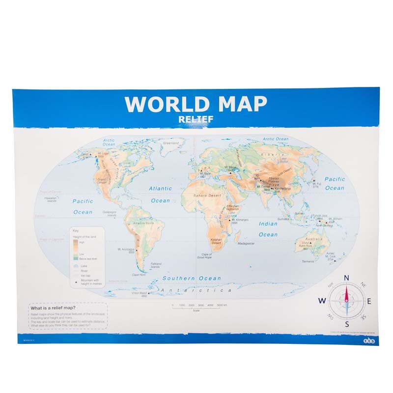 Map of the World Political and Phystical A1 KS1 | Educational Resources ...