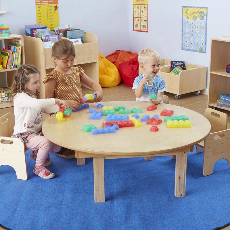 Natural Wooden Folding Early Years Table H40cm | Classroom Furniture ...
