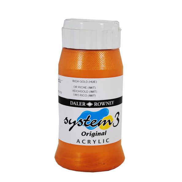 System 3 Acrylic 500ml Rich Gold Hue | Paints | Creative Activity